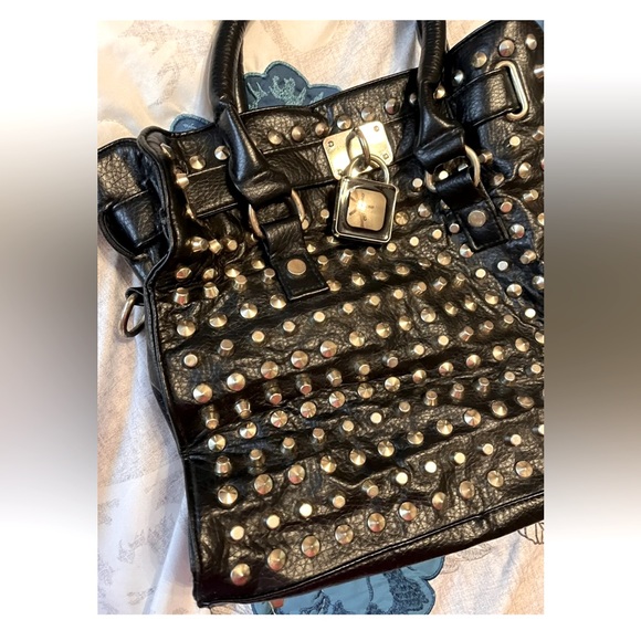 Braciano | Bags | Braciano Studded Black Handbag | Poshmark